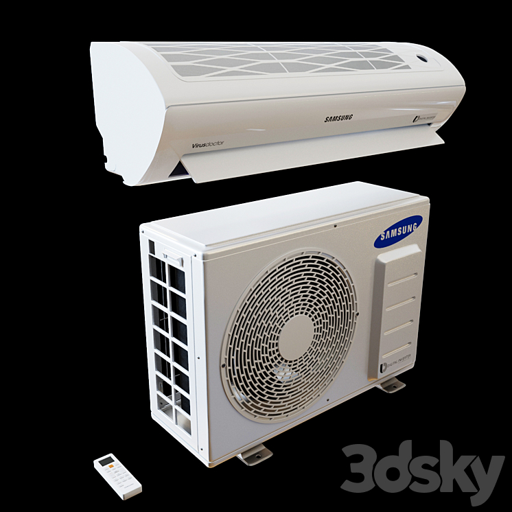 Split system Samsung (conditioner) - Household appliance - 3D model