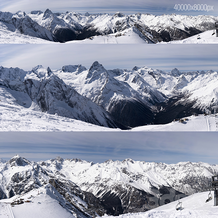 Panorama of the mountains of Caucasus - Panorama - 3D model