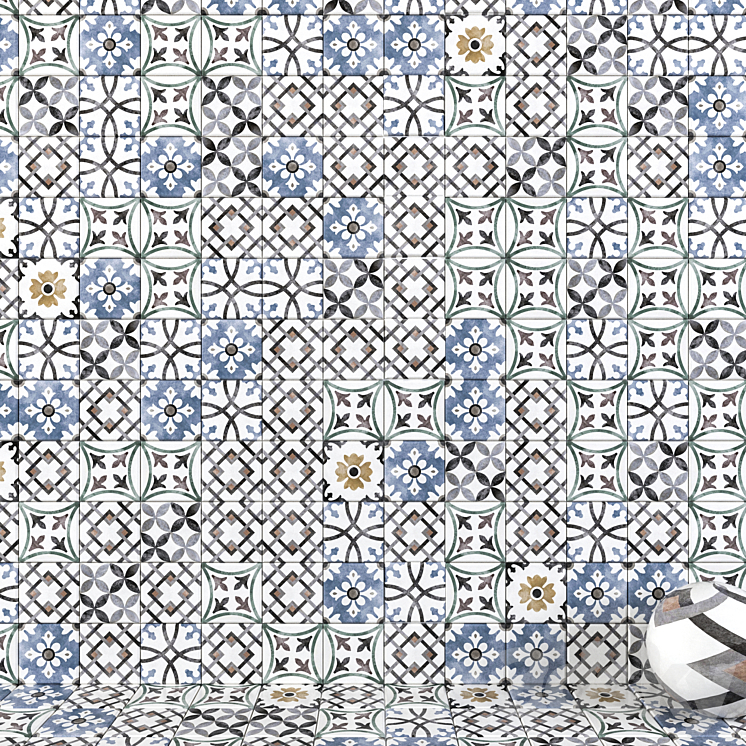 Wall tiles 228 Multicolor Set 2 - Tile - 3D model