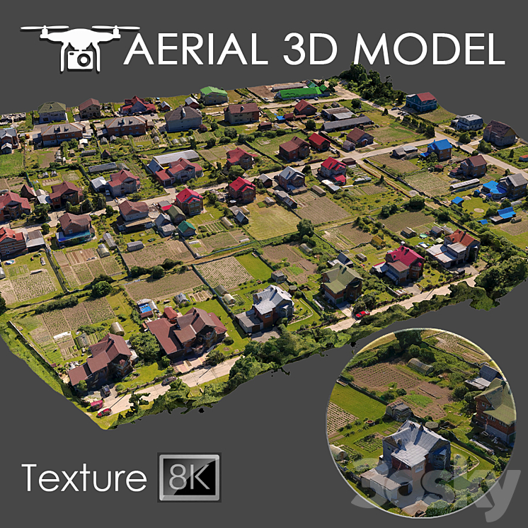Aerial scan 10 - Urban environment - 3D model
