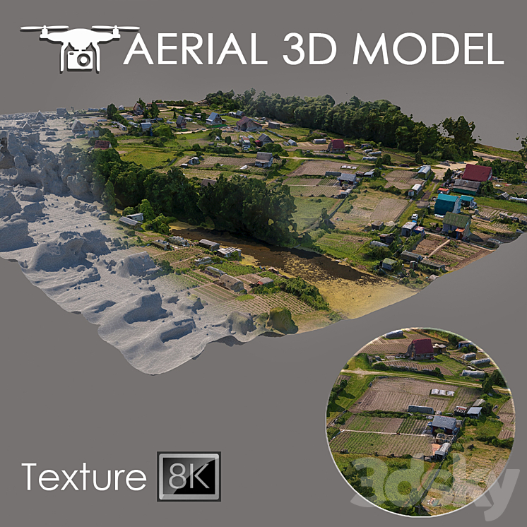 Aerial scan 12 - Urban environment - 3D model