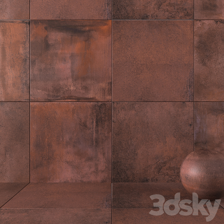 Wall Tiles 351 Corten - Tile - 3D model