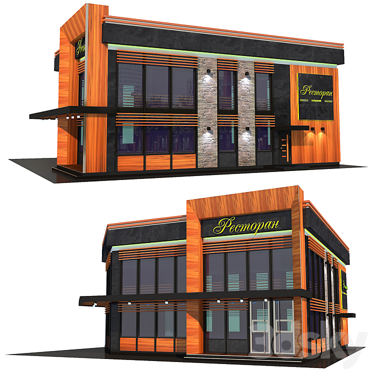 Architecture. Eco-restaurant - Building - 3D model