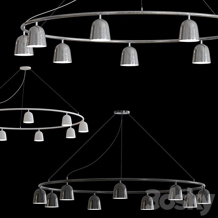 Zero Convex Circle ceiling lamp - Pendant light - 3D model