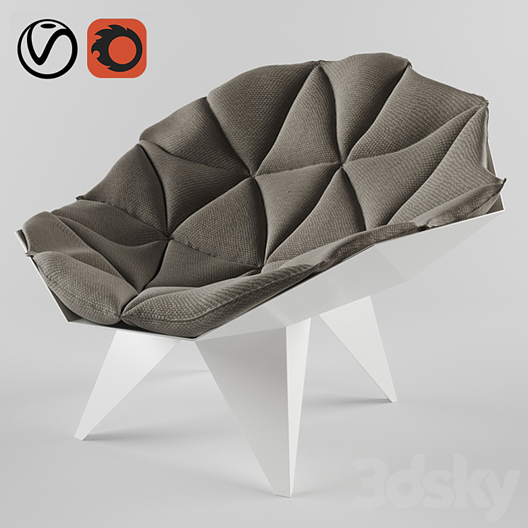 Triangular chair - Arm chair - 3D model
