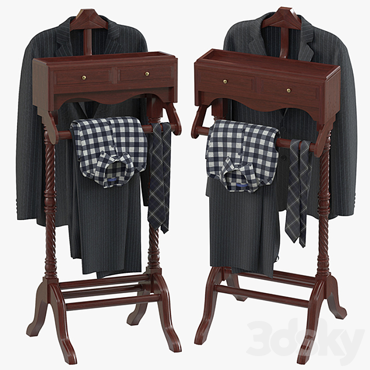 Classic Valet Stand - Сlothes and Footwear - 3D model