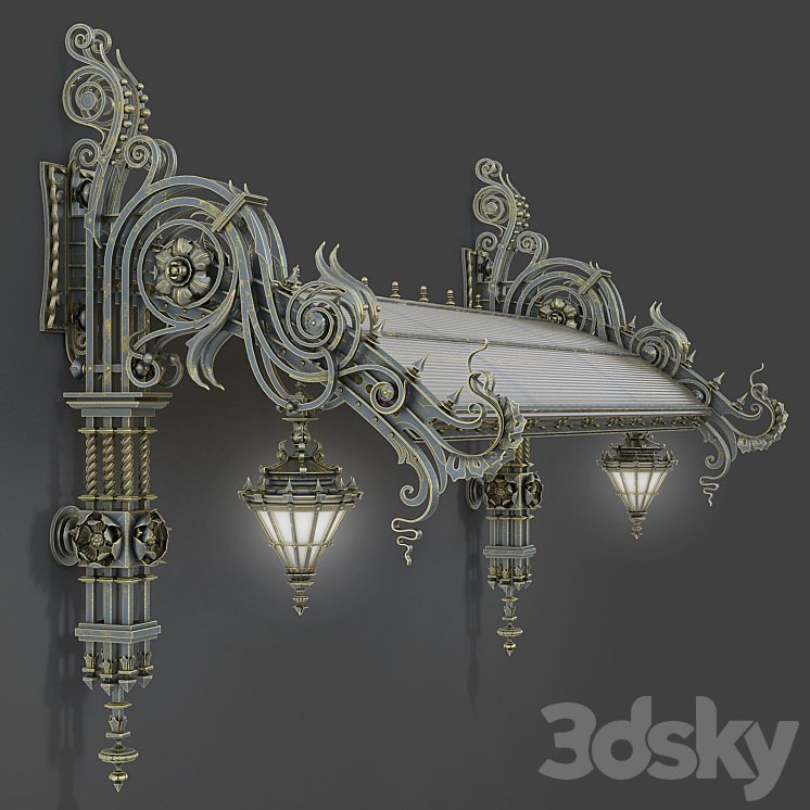 Forged visor 002 - Facade element - 3D model