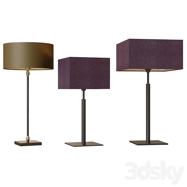 DAKOTA bronze large, medium & CASABLANCA table lamp - Table lamp - 3D model
