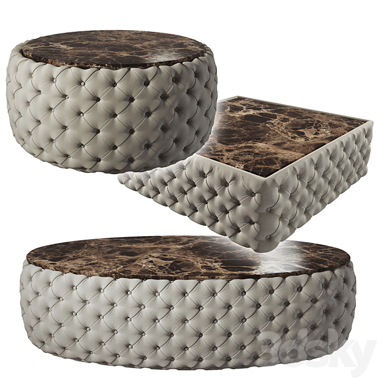 Tufted Tables-Round-Oval-Rectangular - Table - 3D model