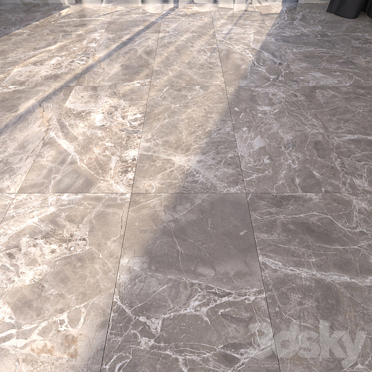 Marble Floor Alpha Greige Set 3 - Tile - 3D model