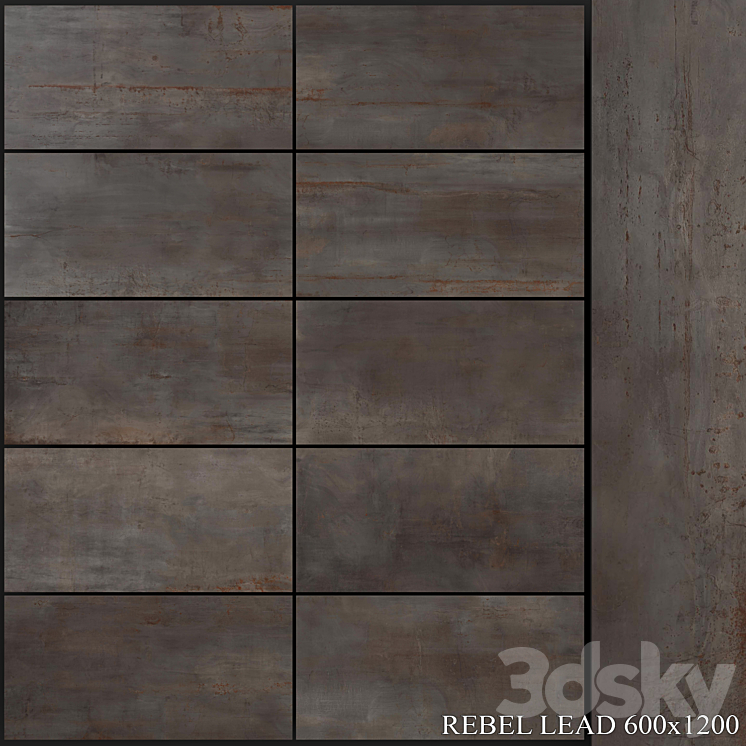 Flaviker Rebel Lead 600x1200 - Tile - 3D model