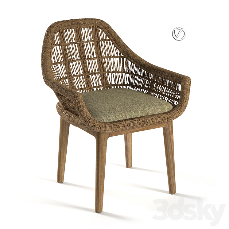 Modern wicker chair - Chair - 3D model