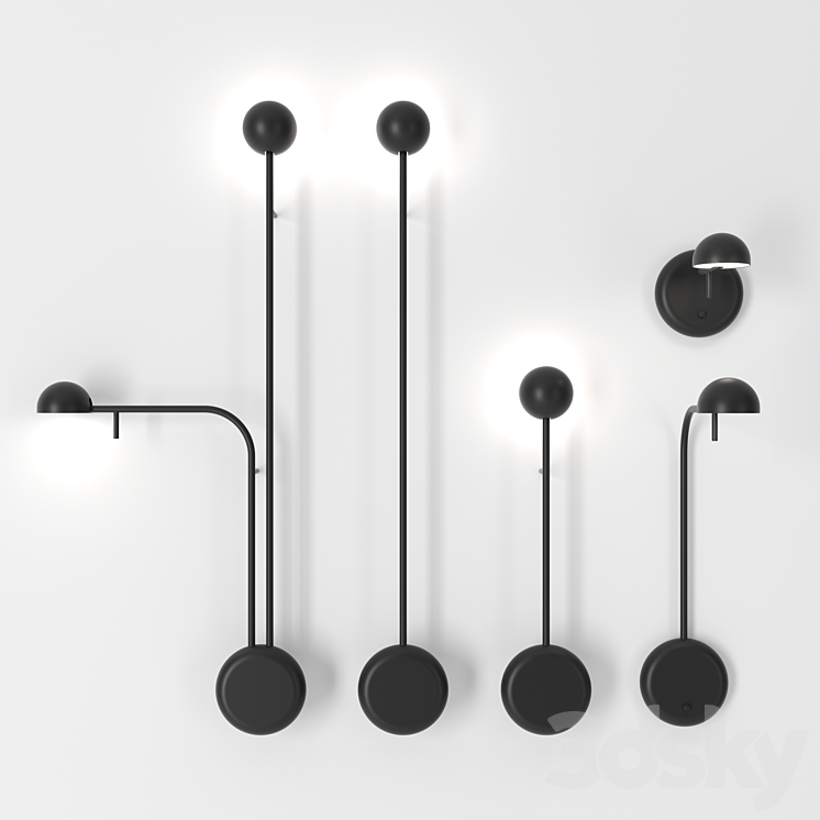 Pin wall lamps by Vibia - Wall light - 3D model