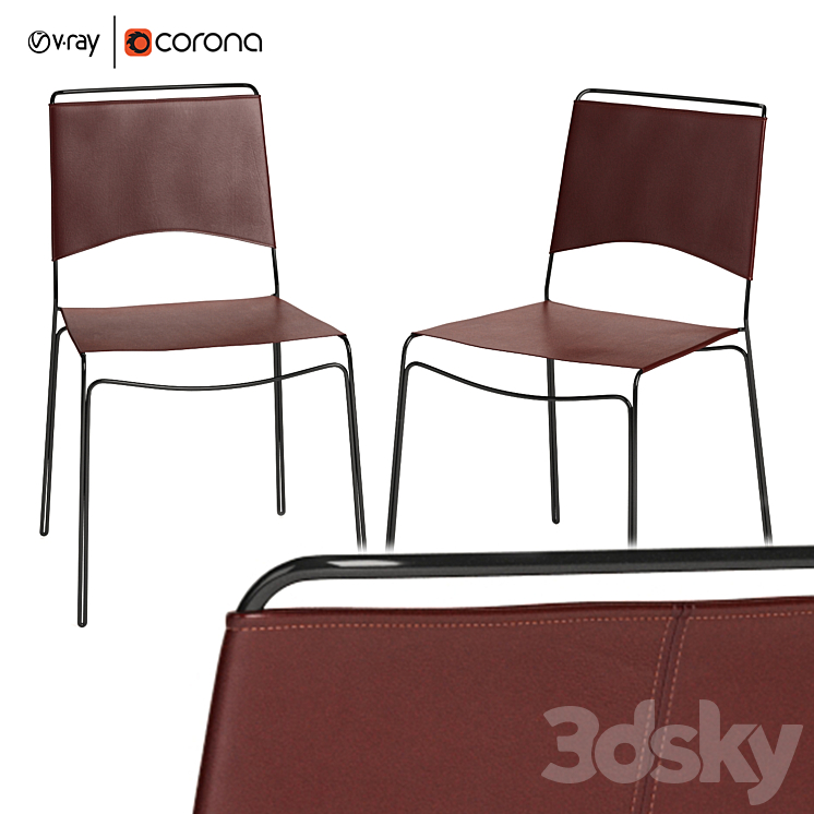 Trace Leather Chair - Chair - 3D model