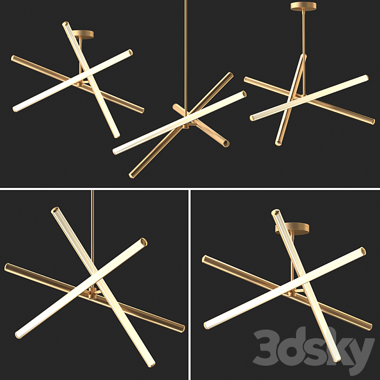 Light Rods LED Chandelier - Pendant light - 3D model