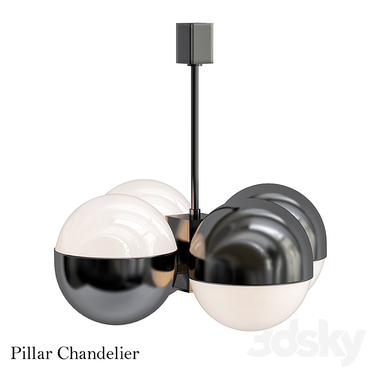 Pillar chandelier - Pendant light - 3D model