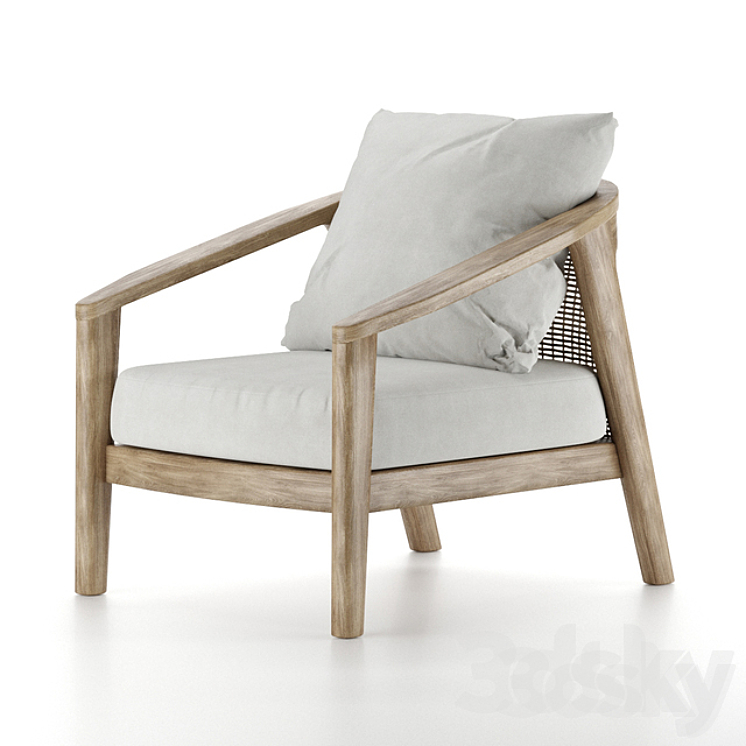 Rh - Malta Teak Lounge Chair - Arm chair - 3D model