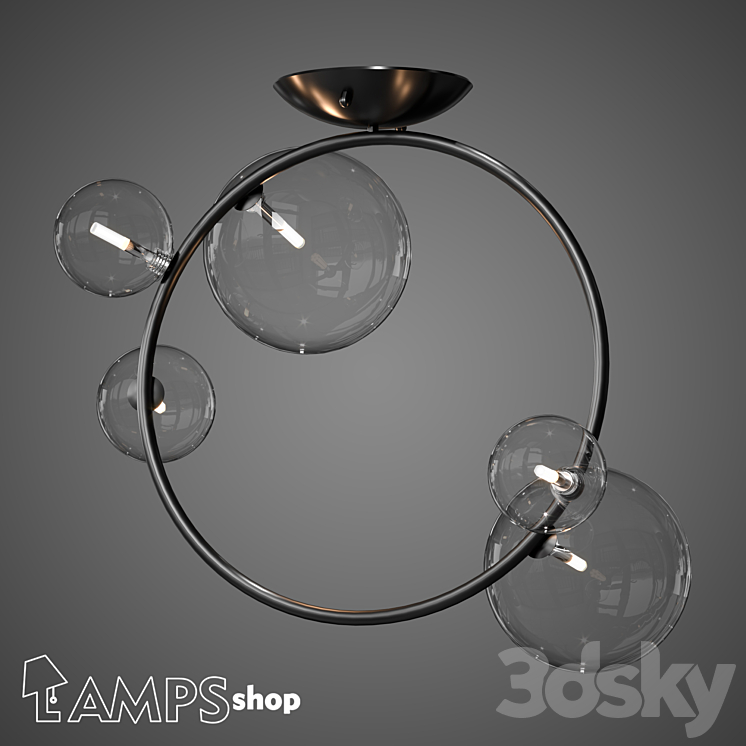 PL3025 Chandelier Rainbow Bubble Lap - Ceiling lamp - 3D model