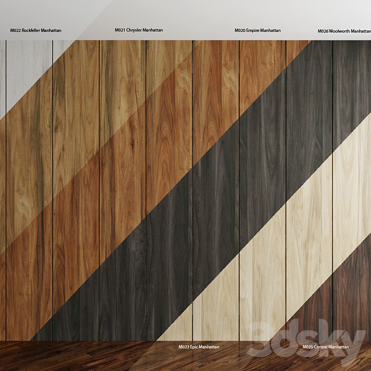 Smart surface materials Manhattan - Wood - 3D model