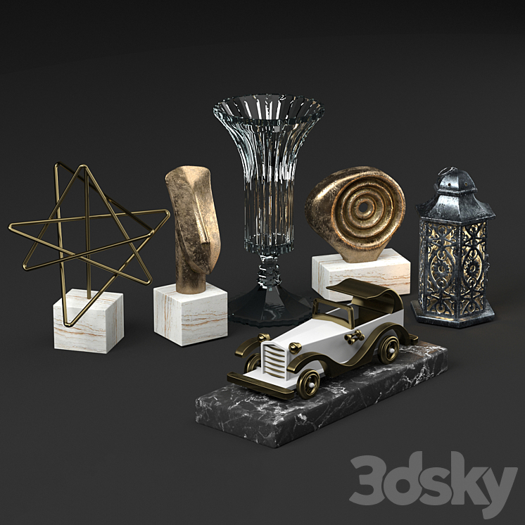 Modern Decorative Objects - Decorative set - 3D model