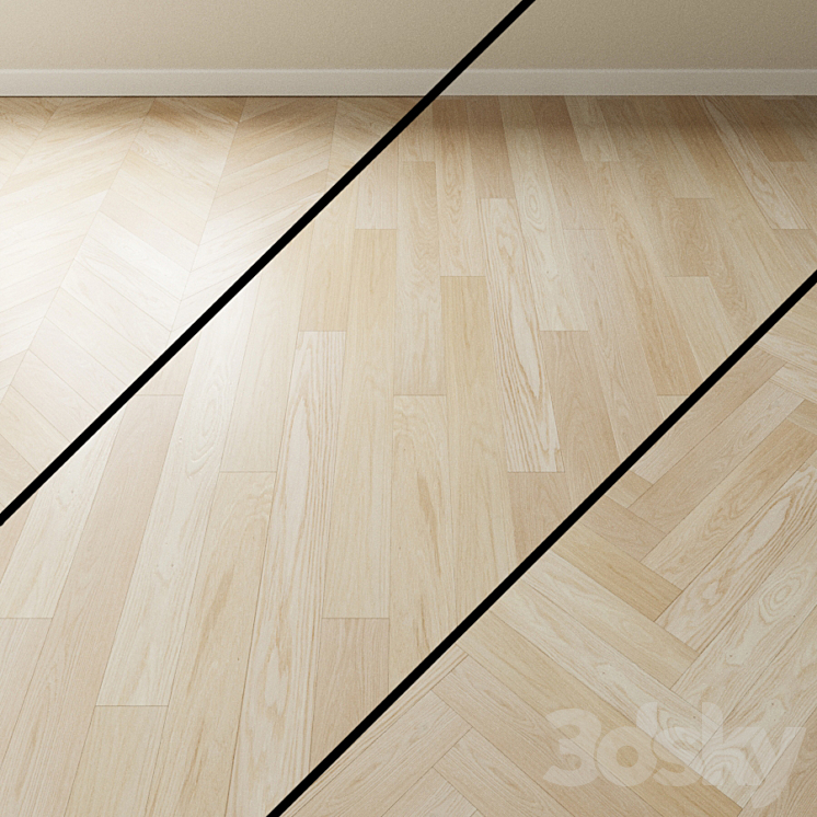 Parquet oak Coswick. Inspire VANILLA bleached - Wood - 3D model