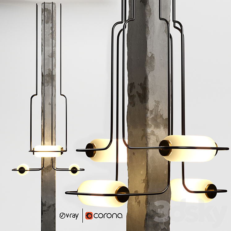 Restaurant column light - Technical lighting - 3D model
