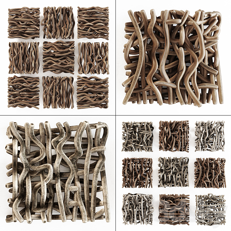 Panel branch crooked short n1 / Panel of short curved branches - Other ...
