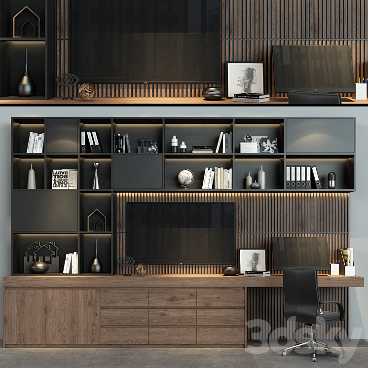 Workplace_044 - TV Wall - 3D model