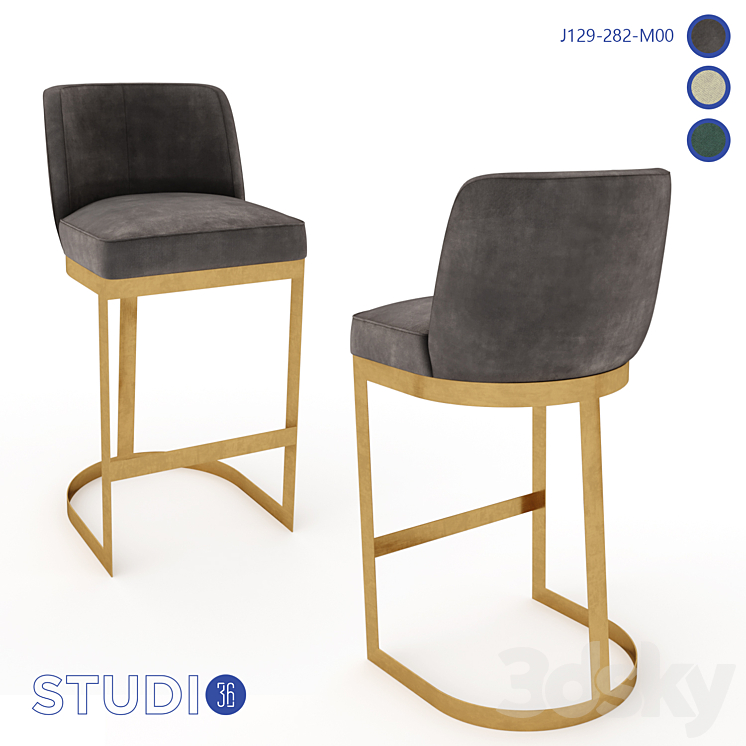 OM Bar stool model J129 / M00 from Studio 36 - Chair - 3D model