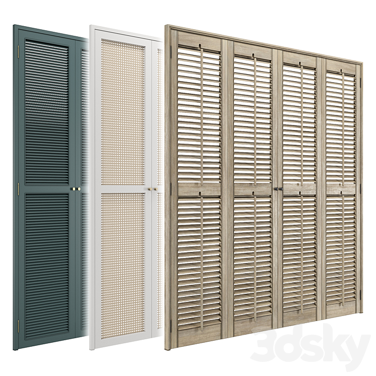 Shutters & Wardrobe Doors Set - Doors - 3D model