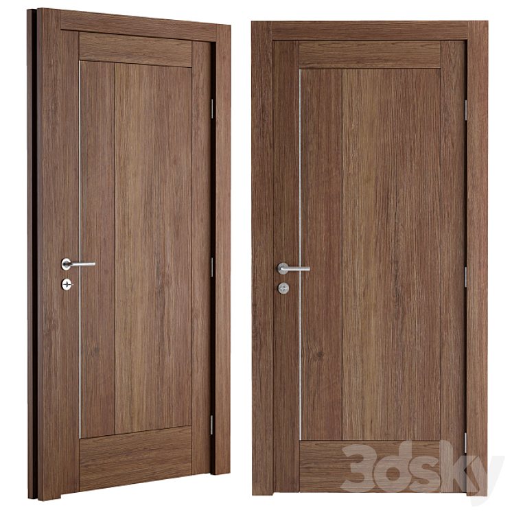 Wooden Modern Simple Door - Doors - 3D model