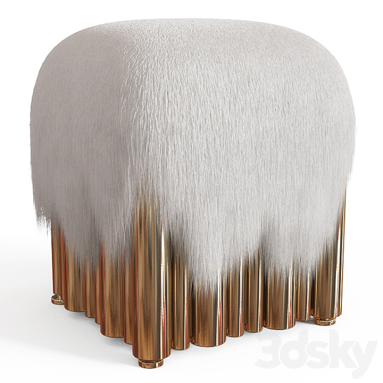 Shag small pouf - Other soft seating - 3D model