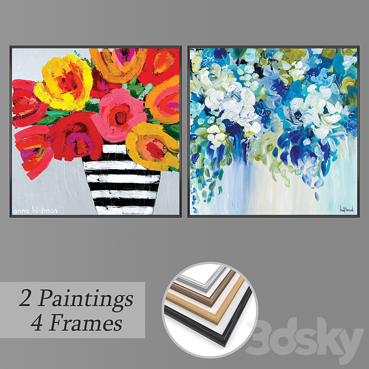 Set of wall paintings No 915 - Frame - 3D model
