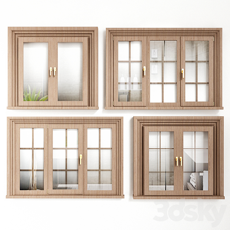 Wooden Window No. 26 - Windows - 3D model
