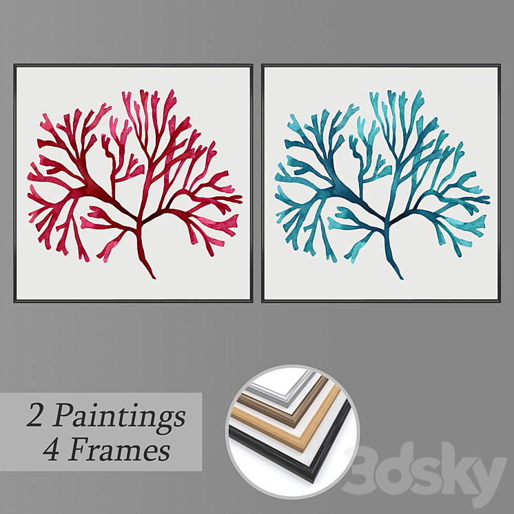 Set of wall paintings No 1098 - Frame - 3D model