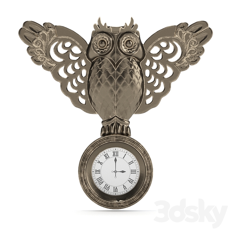 Decorative clock Owl - Watches & Clocks - 3D model