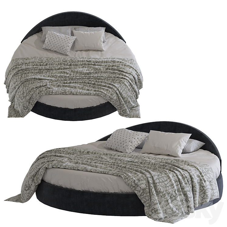 Round bed - Bed - 3D model
