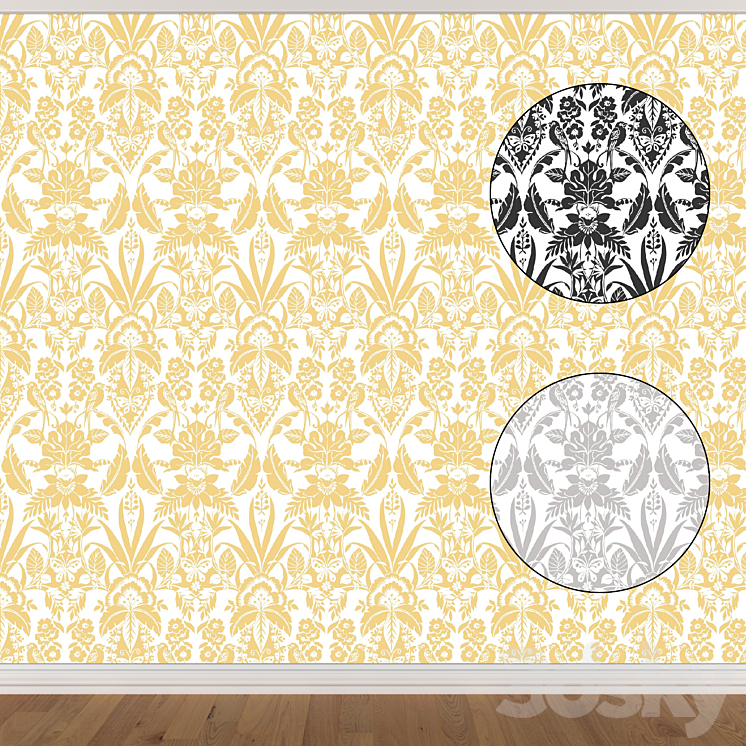 Wallpaper Set 771 (3 colors) - Wall covering - 3D model