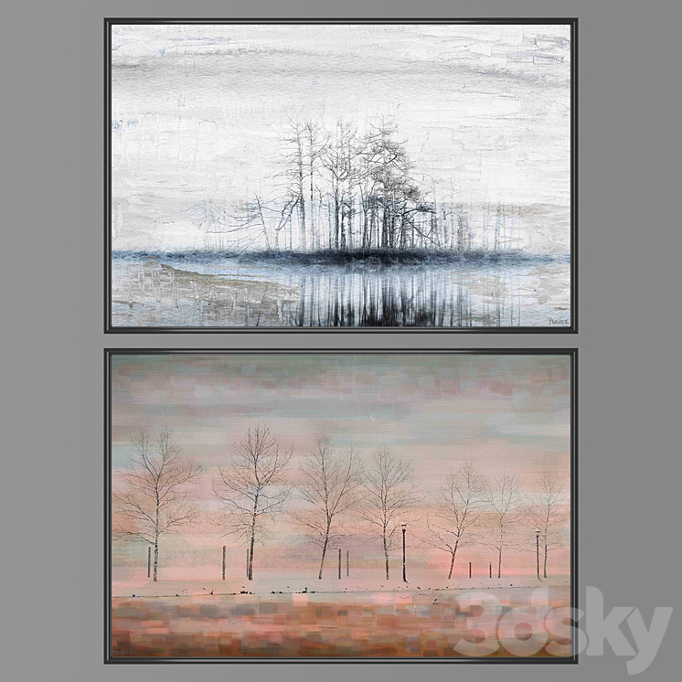 Set of wall paintings No 1326 - Frame - 3D model