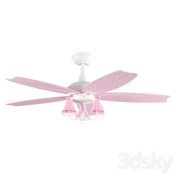 Sakura Modern Style Ceiling Fan with Lights - Pendant light - 3D model
