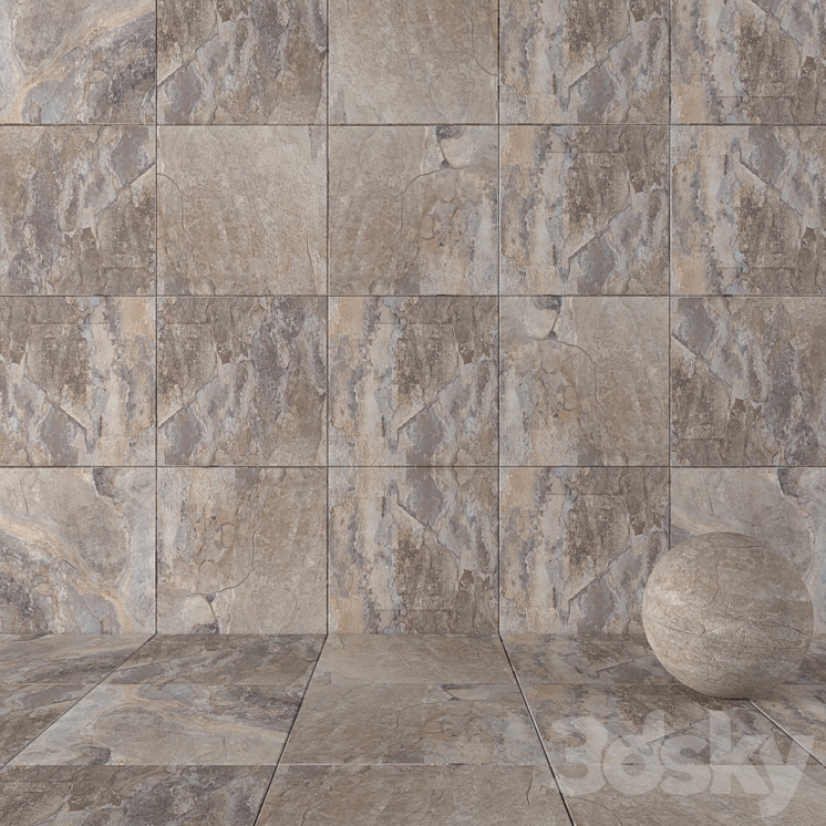 Stone Wall Tiles Key Stone Gray - Tile - 3D model