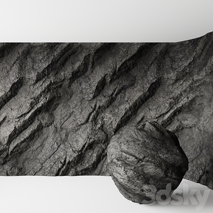 Rock cliff wall No. 3 - Stone - 3D model