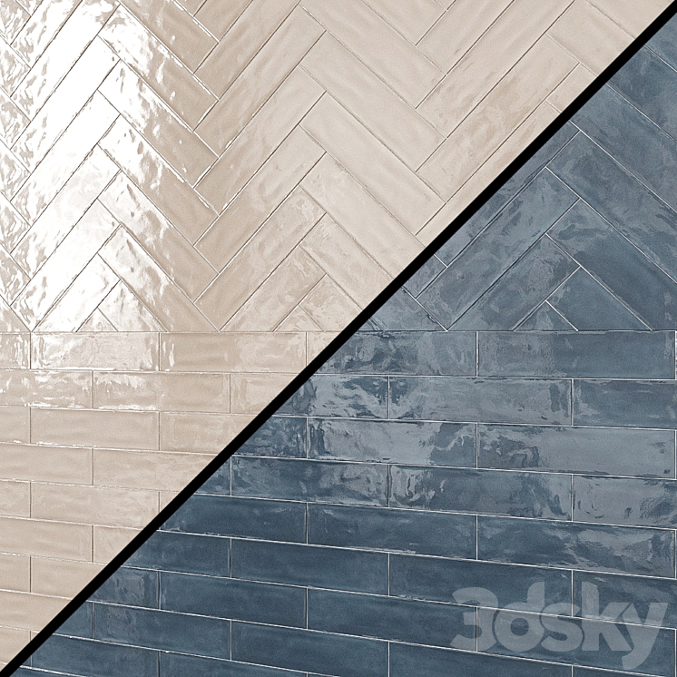 Slash 3 "x 12" Ceramic Subway Tile - Tile - 3D model