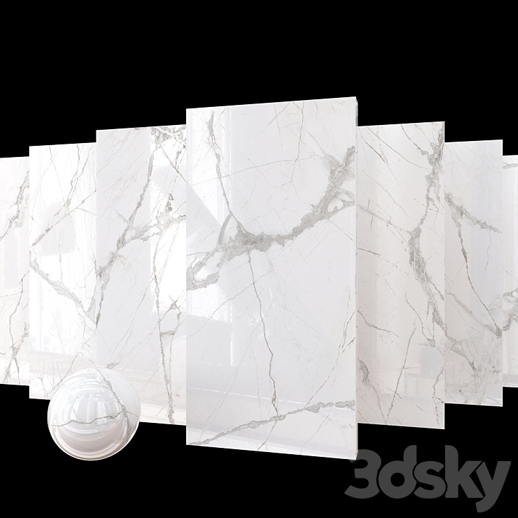Marble Set Museum Glacier White Set 1 - Tile - 3D model