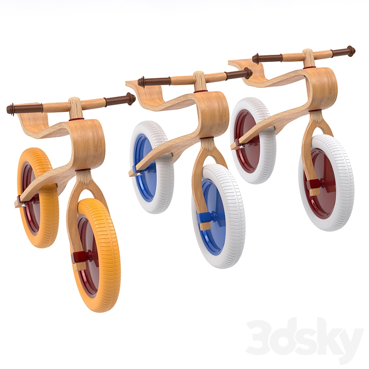 Brum Brum Wooden bike for kids - Toy - 3D model