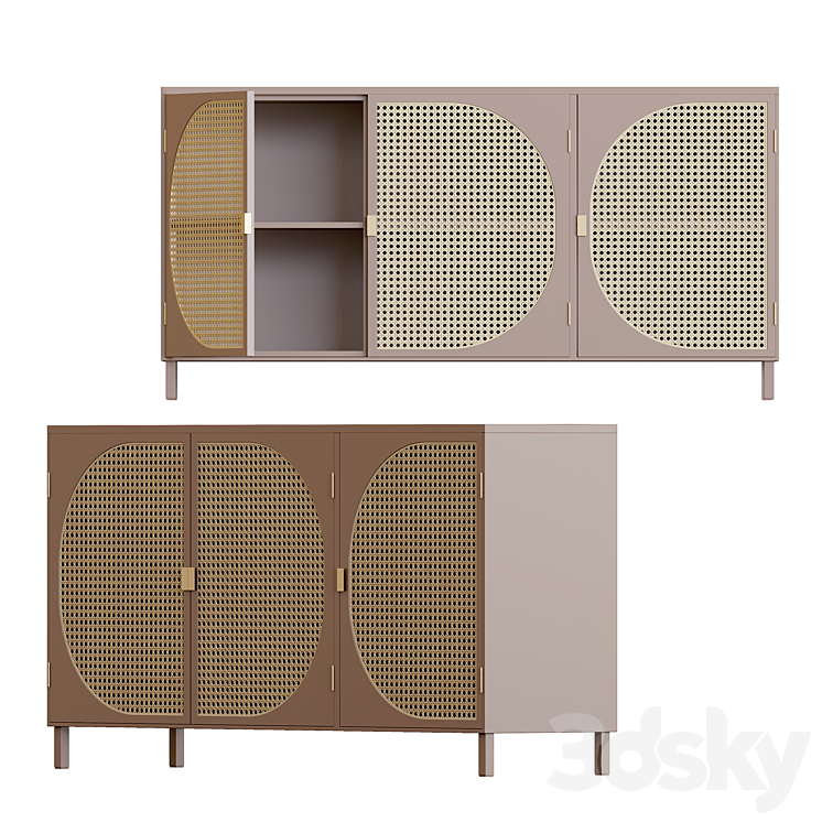 Adina cane webbing dresser - Sideboard & Chest of drawer - 3D model