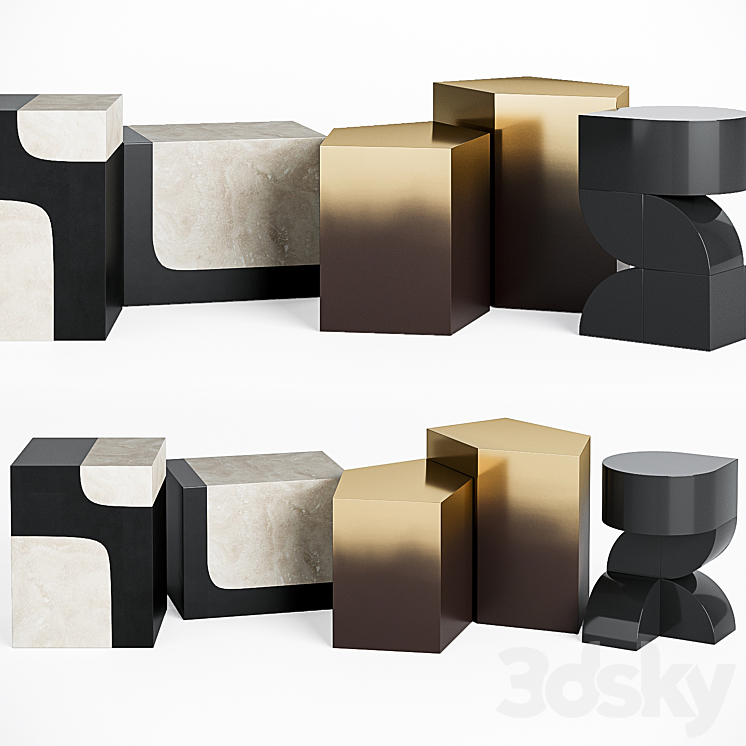 Side tables set 2 - Table - 3D model