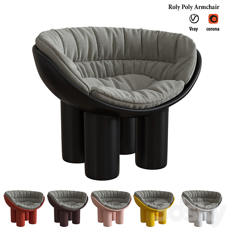 Roly Poly armchair - Chair - 3D model