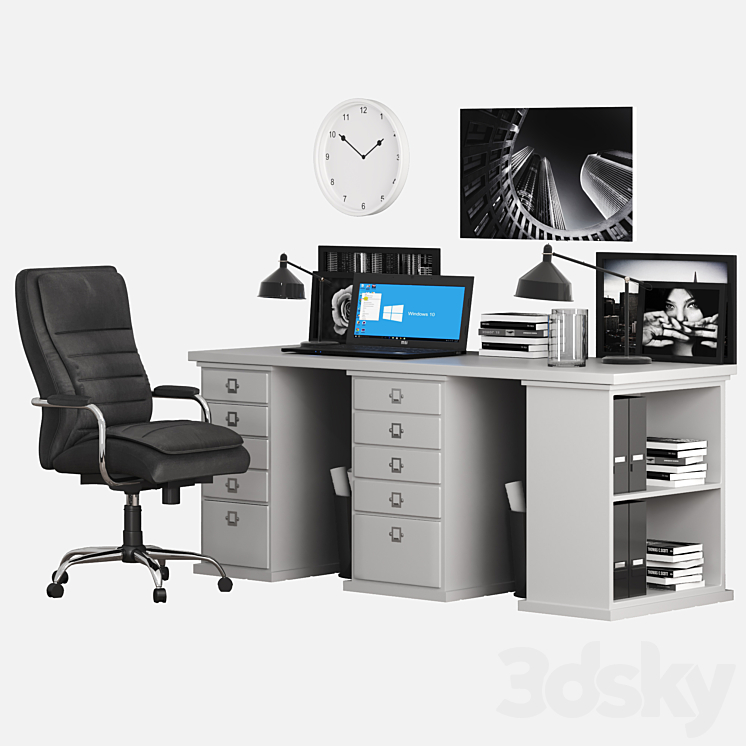 klimpen table office furniture 01 - Office furniture - 3D model