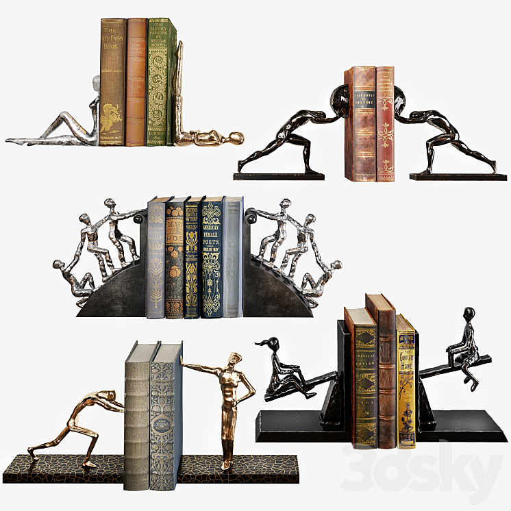 Bookends set 02 - Books - 3D model